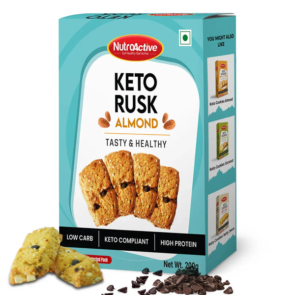 Safe Keto Snack: No Maida, Low Carb Keto Rusk (200g) | NutroActive ...